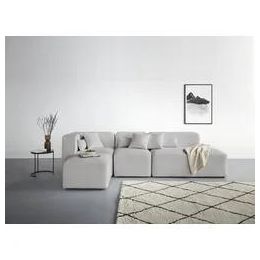 Ecksofa Andas "Sundstrup L-Form", grau (hellgrau), B:303cm H:76,5cm T:93cm, 93% Polyester, 6% Acryl, 1% Baumwolle, Sofas, Modulserie, individuelle Zusammenstellung