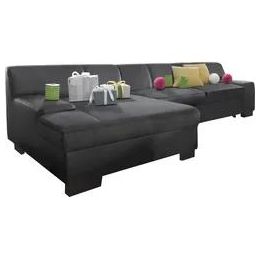 Ecksofa DOMO collection "Norma Top L-Form" Sofas Gr. B/H/T: 268cm x 74cm x 153cm, Kunstleder SOFTLUX, Recamiere links, ohne Bettfunktion, schwarz wahlweise mit Bettfunktion