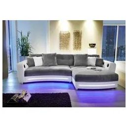 Jockenhöfer Ecksofa JOCKENHÖFER GRUPPE "Laredo L-Form" Sofas Gr. B/H/T: 322cm x 88cm x 120cm, Kunstleder SOFTLUX-Luxus-Microfaser, mit RGB-LED-Beleuchtung-mit Bluetooth-Soundsystem, grau (weiß, grau) inklusive RGB-LED-Beleuchtung und Bluetooth-Soundsystem Bestseller