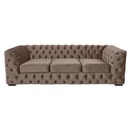 Guido Maria Kretschmer Home & Living Chesterfield-Sofa "Kalina", braun, B:230cm H:67cm T:98cm, GUIDO MARIA KRETSCHMER HOME & LIVING, Sofas, klassische Chesterfield-Knopfheftung, sehr hochwertige Verarbeitung