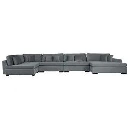 Guido Maria Kretschmer Home & Living Wohnlandschaft GUIDO MARIA KRETSCHMER HOME & LIVING "Skara XXL U-Form" Sofas Gr. B/H/T: 510cm x 86cm x 250cm, Samtoptik, Recamiere rechts, grau Lounge-Sofa XXL mit Federkern-Polsterung, in vielen Bezugsvarianten