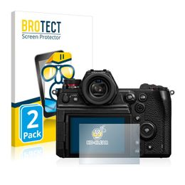 BROTECT Displayschutzfolie Schutzfolie für Panasonic Lumix DC-S1H, 2 Stück, 2 Stück, Displayschutz Schutz Folie Klar Transparent, weiß