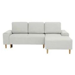 Ecksofa Inosign "Samu L-Form" Sofas Gr. B/H/T: 235cm x 93cm x 160cm, Struktur fein, Recamiere rechts, mit Bettfunktion-mit Bettkasten, beige (creme) wahlweise mit Bettfunktion und Bettkasten