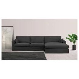 Ecksofa LeGer Home by Lena Gercke "Sölve L-Form" Sofas Gr. B/H/T: 320cm x 86cm x 175cm, Struktur, Recamiere rechts, grau (anthrazit) mit optischer Husse, weicher Sitzkomfort