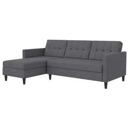 Ecksofa DOREL HOME "Hartford II" Sofas Gr. B/H/T: 213cm x 83cm x 154cm, Webstoff, Recamiere beidseitig montierbar, grau mit Bettfunktion und Stauraum, Recamiere beidseitig montierbar