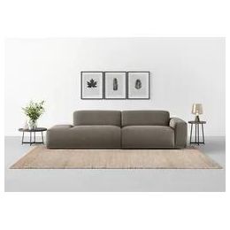 Big-Sofa Trendmanufaktur "Braga, mit hochwertigem Kaltschaum, Megasofa, in Cord erhältlich" Sofas Gr. B/H/T: 277 cm x 72 cm x 107 cm, Struktur weich LENNON, Recamiere links, grau (beluga) modernes Big-Sofa, Couch mit hohem Sitzkomfort, 27772107 cm (BHT)