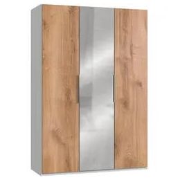 Kleiderschrank wimex "Level by fresh to go", weiß (weiß, plankeneichefarben), B:150cm H:216cm T:58cm, Schränke, mit Spiegeltüren