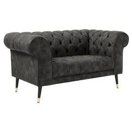 Guido Maria Kretschmer Home & Living Chesterfield-Sofa GUIDO MARIA KRETSCHMER HOME & LIVING "Tinnum" Sofas Gr. B/H/T: 150cm x 77cm x 87cm, Luxus-Microfaser, grau (anthrazit)