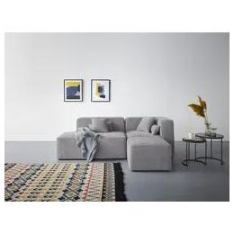 Ecksofa Andas "Sundstrup L-Form" Sofas Gr. B/H/T: 233cm x 76,5cm x 93cm, Struktur weich, Recamiere rechts, grau Modulserie, individuelle Zusammenstellung