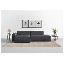 Ecksofa Trendmanufaktur "Braga, mit hochwertigem Kaltschaum, L-Form, in Cord erhältlich" Sofas Gr. B/H/T: 275cm x 72cm x 160cm, Struktur fein JOIZ, Recamiere links, grau (graphite) modernes Sofa, Couch mit hohem Sitzkomfort, 27572160 cm (BHT)