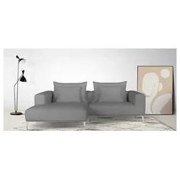 Guido Maria Kretschmer Home & Living Ecksofa GUIDO MARIA KRETSCHMER HOME&LIVING "JANTE L-Form" Sofas Gr. B/H/T: 233 cm x 85 cm x 172 cm, Bouclé, Recamiere links, grau (hellgrau) wahlweise Recamiere links oder rechts, mit Chromfüßen