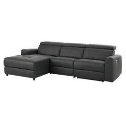 Ecksofa Home Affaire "Sentrano, L-Form" Sofas Gr. B/H/T: 275cm x 82cm x 164cm, Kunstleder, Recamiere links, mit motorischer Relaxfunktion-mit USB-Anschluss, grau 275 cm, man. o. elektr. Relaxfunktion und USBKopfverstellung