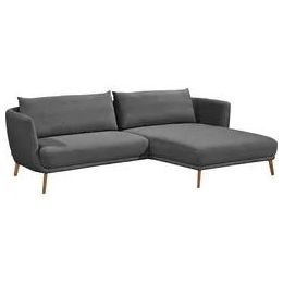 Schöner Wohnen Ecksofa SCHÖNER WOHNEN-KOLLEKTION "Pearl - 5 Jahre Hersteller-Garantie, auch in Bouclé L-Form" Sofas Gr. B/H/T: 270cm x 71cm x 160cm, Flachgewebe, Longchair rechts, grau (stone) Maße (BHT): 27071160 cm, Füße aus Massivholz