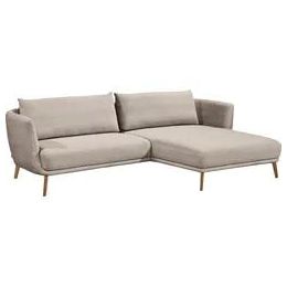 Schöner Wohnen Ecksofa SCHÖNER WOHNEN-KOLLEKTION "Pearl - 5 Jahre Hersteller-Garantie, auch in Bouclé L-Form" Sofas Gr. B/H/T: 270cm x 71cm x 160cm, Velours, Longchair rechts, beige (sand) Maße (BHT): 27071160 cm, Füße aus Massivholz