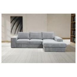 Ecksofa WERK2 "Rozzana" Sofas Gr. B/H/T: 287cm x 84cm x 190cm, Cord, Recamiere rechts, grau Design Ecksofa mit hohem Komfort in trendig-weichem Cord & Breitcord