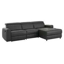 Ecksofa Home Affaire "Sentrano, L-Form" Sofas Gr. B/H/T: 275 cm x 82 cm x 164 cm, NaturLEDER-Kunstleder, Recamiere rechts, mit manueller Relaxfunktion-ohne USB-Anschluß, grau auch mit elektrischer Funktion USB-Anschluß, in 4 Bezugsvarianten