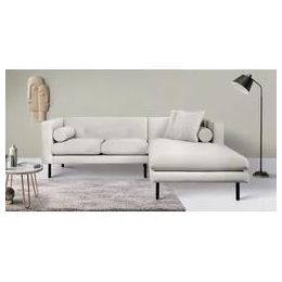 Guido Maria Kretschmer Home & Living Ecksofa GUIDO MARIA KRETSCHMER HOME & LIVING "Lillibeth L-Form" Sofas Gr. B/H/T: 240cm x 83cm x 173cm, Samtoptik, Recamiere rechts, beige (creme) Zierkissen als Wendekissen, in Samtoptik oder Cord