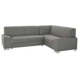 Ecksofa DOMO collection "Anzio L-Form" Sofas Gr. B/H/T: 259cm x 85cm x 191cm, Struktur fein, langer Schenkel links, Ohne Funktion-Mit Federkern, grau (steel-grau) Wahlweise mit Bettfunktion und Federkern