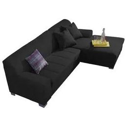 Ecksofa Inosign "Anzio L-Form" Sofas Gr. B/H/T: 239 cm x 75 cm x 82 cm, Microfaser PRIMABELLE, Recamiere rechts, ohne Bettfunktion, schwarz wahlweise mit Bettfunktion