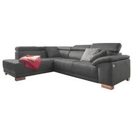 Ecksofa 3C Candy "Menorca L-Form" Sofas Gr. B/H/T: 270 cm x 79 cm x 205 cm, Dickleder, Recamiere links, ohne elektronischen Sitzvorzug, braun (schlamm) Kopfteilverstellung, wahlweise elektronischer Sitzvorzug, in Dickleder