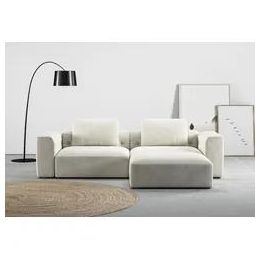 Ecksofa RAUM.ID "Cushid L-Form" Sofas Gr. B/H/T: 268cm x 62cm x 191cm, Cord, Longchair links, grau (hellgrau) Modulset, bestehend aus 3 Teilen