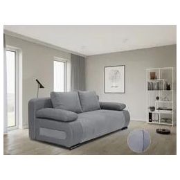 Schlafsofa Collection AB "Moritz" Sofas Gr. B/H/T: 200cm x 42cm x 98cm, Struktur-Cord, grau (hellgrau) mit Bettfunktion und Bettkasten, komfortabler Federkern