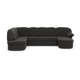 Wohnlandschaft DOMO collection "Pegnitz U-Form" Sofas Gr. B/H/T: 292 cm x 82 cm x 180 cm, Feinstruktur, Recamiere rechts, ohne Bettfunktion, braun (espresso) wahlweise mit Bettfunktion