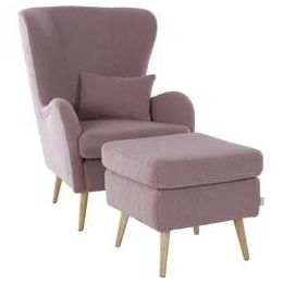 Guido Maria Kretschmer Home & Living Sessel GUIDO MARIA KRETSCHMER HOME&LIVING "Sallito, TV-Sessel, Ohrensessel mit" Gr. Fellimitat, mit Hocker, B/H/T: 76 cm x 109 cm x 85 cm, rosa (blush) Sessel mit Hocker Ohrensessel incl. Hocker, in 6 Bezugsqualitäten, BTH: 7685109 cm