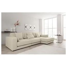 Ecksofa OTTO products "Grenette L-Form" Sofas Gr. B/H/T: 326cm x 77cm x 154cm, Baumwollmix, Ottomane rechts, beige (natur) Modulsofa, im Baumwoll-Leinenmix oder aus recycelten Stoffen