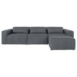 Ecksofa LeGer Home by Lena Gercke "Maileen L-Form" Sofas Gr. B/H/T: 322cm x 74cm x 155cm, Struktur fein, Recamiere rechts, grau Modulsofa, bestehend aus 4 Modulen, Farben mixbar