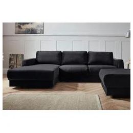 Ecksofa Andas "Hobro L-Form" Sofas Gr. B/H/T: 264cm x 80cm x 175cm, Samtoptik, Recamiere links, schwarz in 3 Bezugsqualitäten vielen Farben, Design by Morten Georgsen