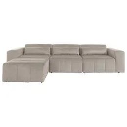 Ecksofa LeGer Home by Lena Gercke "Maileen L-Form" Sofas Gr. B/H/T: 322 cm x 74 cm x 155 cm, Luxus-Microfaser weich, Recamiere links, beige Modulsofa, bestehend aus 4 Modulen, Farben mixbar