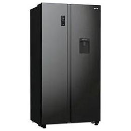 E (A bis G) GORENJE Side-by-Side "NRR 9185 EA_XLWD" Kühlschränke silberfarben (schwarz) Kühl-Gefrierkombinationen