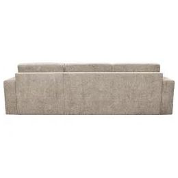 Ecksofa Home Affaire "Roma "L" Dauerschlaffunktion, mit Unterfederung" Sofas Gr. B/H/T: 300cm x 85cm x 173cm, Struktur fein, Recamiere rechts, Liegefläche: 163 x 198cm, braun (cappuccino) Matratzenhöhe 14cm,, Liegemaße ca 163x198 cm, L-Form