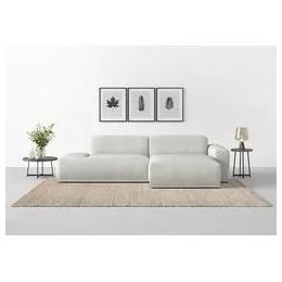 Ecksofa Trendmanufaktur "Braga, mit hochwertigem Kaltschaum, L-Form, in Cord erhältlich" Sofas Gr. B/H/T: 275cm x 72cm x 160cm, Struktur LORD, Recamiere rechts, weiß (silber) modernes Sofa, Couch mit hohem Sitzkomfort, 27572160 cm (BHT)