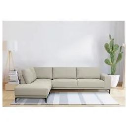 Ecksofa Places of Style "Xander, L-Form" Sofas Gr. B/H/T: 289cm x 85cm x 210cm, Webstoff, Ottomane links, beige Breite 289 cm, Webstoff, Soft-Touch Chenille, schwarze Metallfüßen