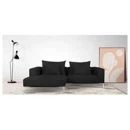 Guido Maria Kretschmer Home & Living Ecksofa GUIDO MARIA KRETSCHMER HOME & LIVING "JANTE L-Form" Sofas Gr. B/H/T: 233cm x 85cm x 172cm, Cord, Recamiere links, grau (anthrazit) wahlweise Recamiere links oder rechts, mit Chromfüßen