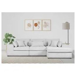 Ecksofa RAUM.ID "Florid L-Form" Sofas Gr. B/H/T: 280cm x 75cm x 162cm, Cord, Ottomane rechts, beige (creme) 3 Teile, bestehend aus Modulen, viele Bezugsqualitäten, auch in Cord