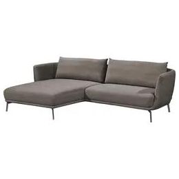 Schöner Wohnen Ecksofa SCHÖNER WOHNEN-KOLLEKTION "Pearl - 5 Jahre Hersteller-Garantie, auch in Bouclé L-Form" Sofas Gr. B/H/T: 270 cm x 71 cm x 160 cm, Velours, Longchair links, grau (stone) Maße (BHT): 27071160 cm, Füße Metall