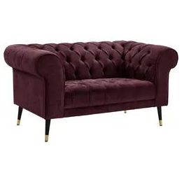 Guido Maria Kretschmer Home & Living Chesterfield-Sofa GUIDO MARIA KRETSCHMER HOME & LIVING "Tinnum" Sofas Gr. B/H/T: 150cm x 77cm x 87cm, Struktur weich, rot