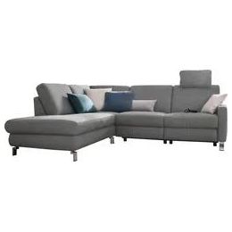 Ecksofa 3C Candy "Mainau L-Form" Sofas Gr. B/H/T: 257 cm x 89 cm x 220 cm, Struktur weich, Ottomane links, mit elektrischer Relaxfunktion, grau wahlweise mit elektrischer Relaxfunktion, Federkern