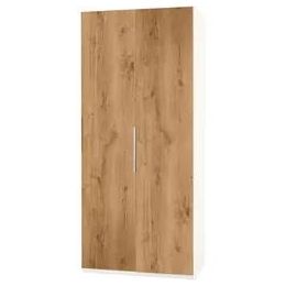 Kleiderschrank wimex "Level by fresh to go", weiß (weiß, plankeneichefarben), B:100cm H:216cm T:58cm, Schränke, ohne Schubladen