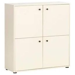 Hochkommode Schildmeyer "Lovund, Breite 98 cm" Sideboards Gr. B/H/T: 98,1cm x 101,9cm x 33,0cm, beige (cremebeige) Türscharniere mit Softclose-Funktion