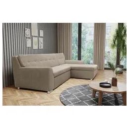 Ecksofa DOMO collection "Treviso viele Bezüge, auch in Cord, L-Form, B/T/H: 267/80/83 cm" Sofas Gr. B/H/T: 267cm x 83cm x 178cm, Cord, Recamiere rechts, ohne Bettfunktion, braun (schlamm) wahlweise mit Bettfunktion, incl. Zierkissen, hochwertige Steppung