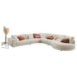 Ecksofa 3C Candy "Enisa II L-Form" Sofas Gr. B/H/T: 225cm x 86cm x 395cm, Struktur, langer Schenkel rechts, beige (nature) incl. 3 Flatterkissen, wahlweise mit Flecken-Schutz-Bezug Easy care