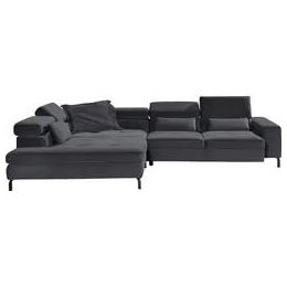 Ecksofa Gallery M BRANDED BY MUSTERRING "Felicia Due L-Form" Sofas Gr. B/H/T: 312cm x 82cm x 218cm, Leder BAX, Longchair links, ohne Sitzvorzug, schwarz Wahlweise mit Sitzvorzug, inkl. Kopfteilverstellung, Sitzhöhe 43 cm