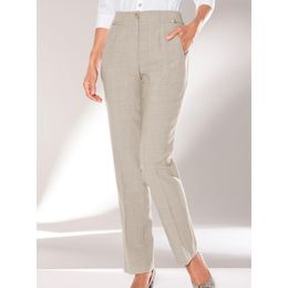 COME ON Damen B&uuml;gelfaltenhose, beige, Gr. 20, meliert, unifarben, 65% Polyester, 32% Viskose, 3% Elasthan, Hosen