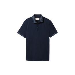 Tom Tailor Herren Basic Poloshirt, blau, Uni, Gr. M