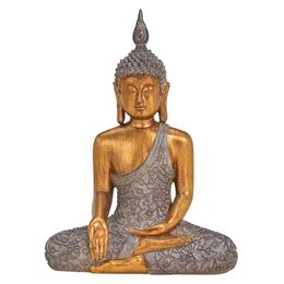 G. Wurm Dekofigur "Buddha" in Braun - (B)23 x (H)32 x (T)12 cm