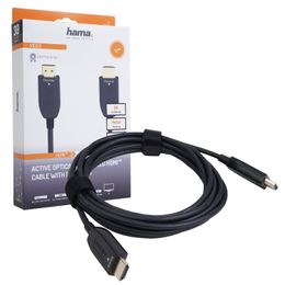 Hama 3m HDMI-Kabel Lang Anschluss-Kabel Optisch Video-Kabel, HDMI, (300 cm), AOT Optisch Aktiv 8K 4K UHD Full HD TV 3D HD TV LED LCD OLED Plasma